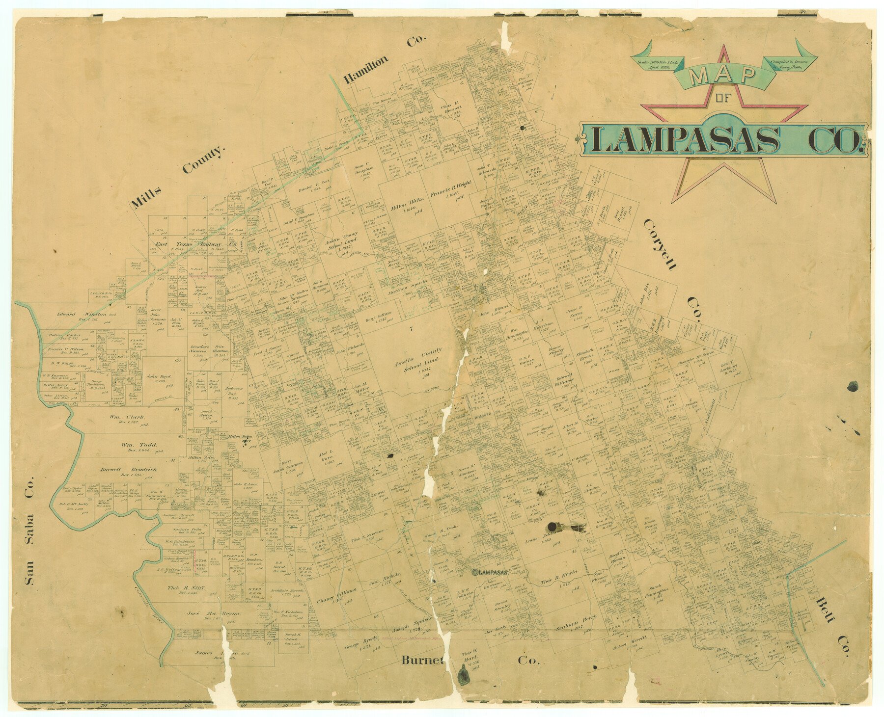 Map of Lampasas Co. | Legacy of Texas