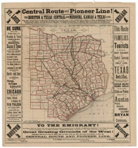 County and Railroad Map of Texas | Legacy of Texas