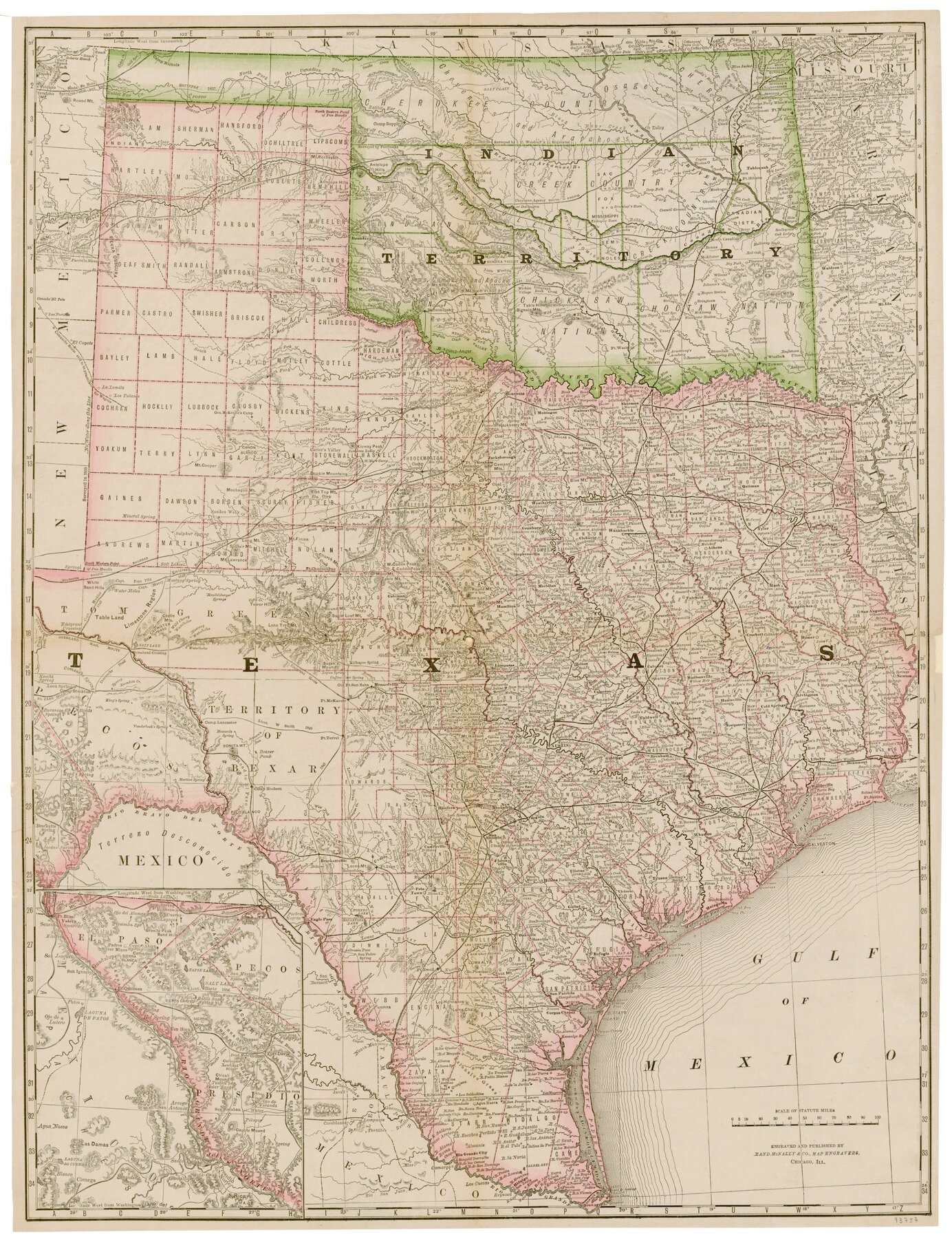 [Map of Texas and Indian Territory] | Legacy of Texas